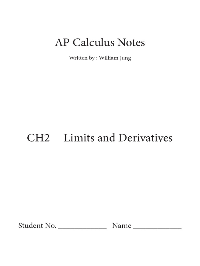 CH2 Limits and Derivatives | PDF | Derivative | Functions And Mappings