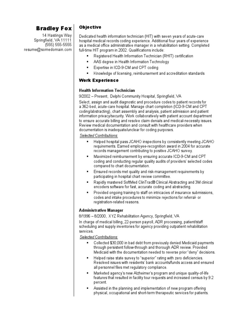 Health Information Technician | PDF Health Information Technician | PDF
