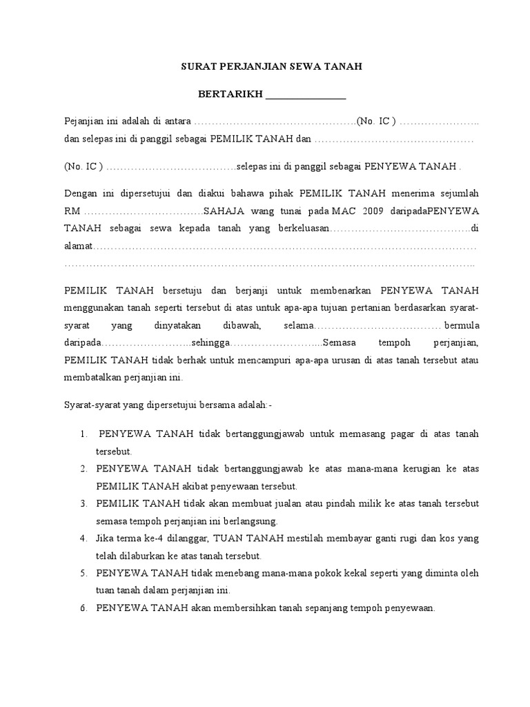 Surat-Perjanjian-Sewa-Tanah | PDF