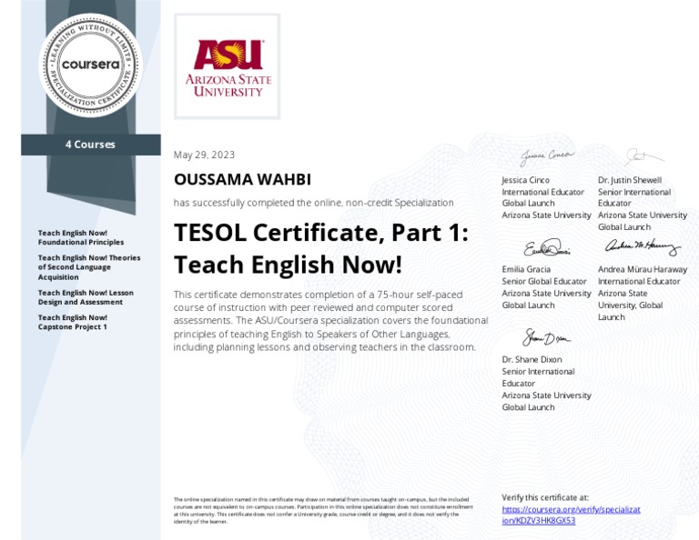 TESOL Certificate, Part 1 | PDF