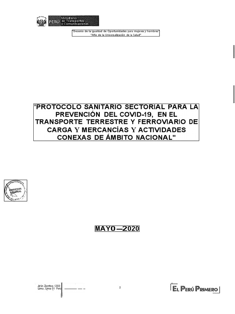 RM N 258 2020 MTC 01 Trabsporte Terrestre | PDF