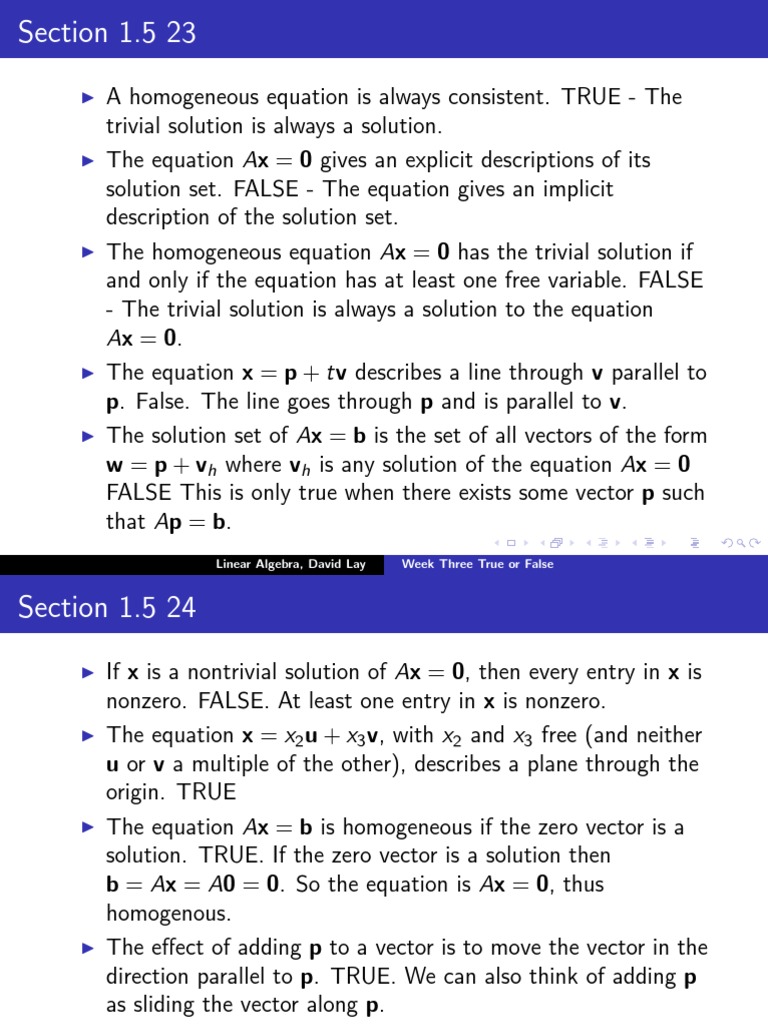 True or False Questions Linear Algebra2 | PDF | Vector Space | Linear Algebra