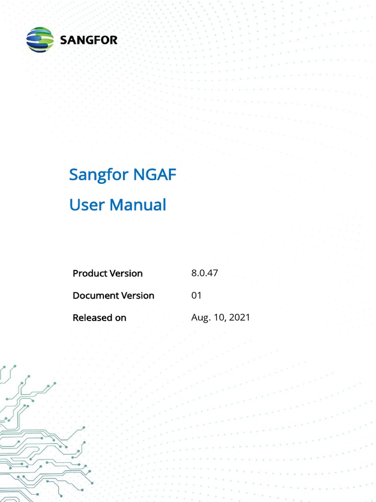 Sangfor NGAF v8.0.47 User Manual En | PDF | Security | Computer Security