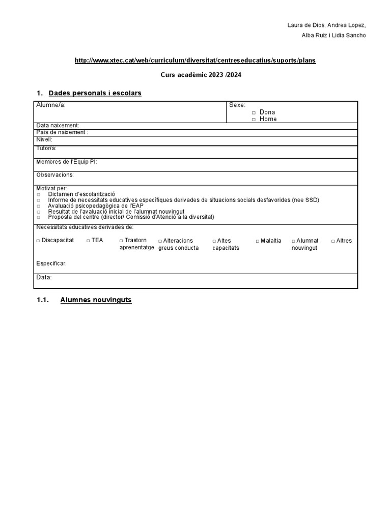 Model PI Nou Currículum | PDF