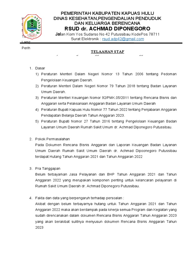 Telaah Staf | PDF