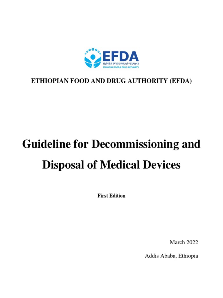 Medical Devices Decommissioning and Disposal Guideline | PDF | Waste ...