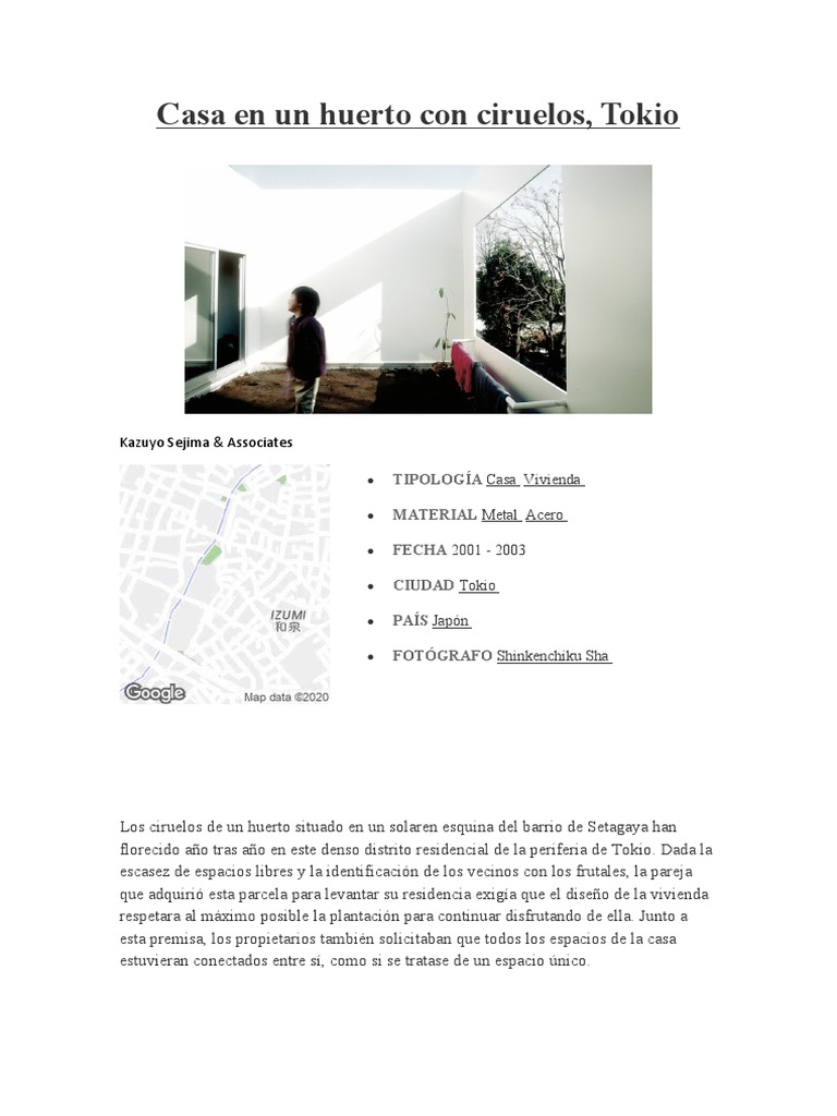 Casa en Un Huerto Con Ciruelos - KAZUYO SEJIMA | PDF | Arte