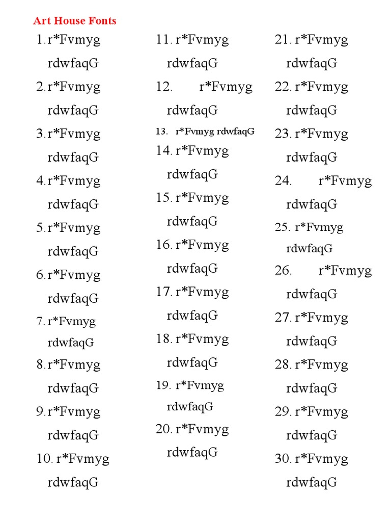 W Art House Fonts | PDF