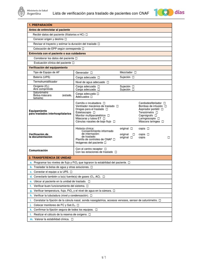 CNAF Anexo4 Lista Verificación de Traslado CNAF | PDF | Equipo