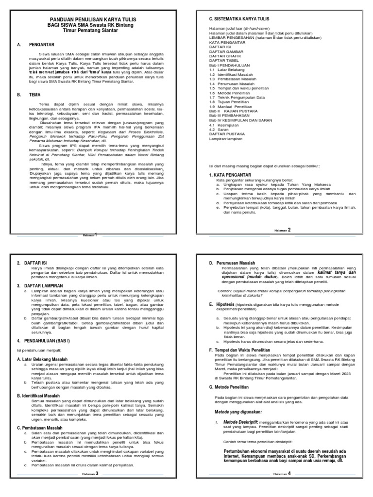 panduan KTI- SMA-BT-PS | PDF