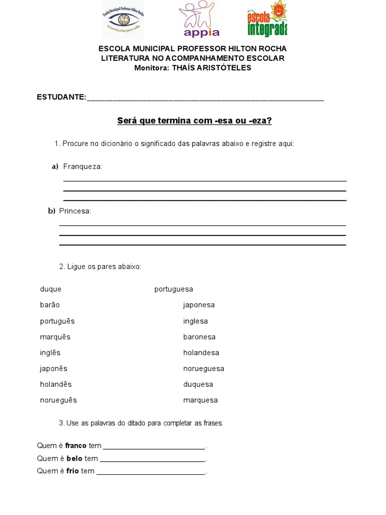 Uso de Esa e Eza | PDF