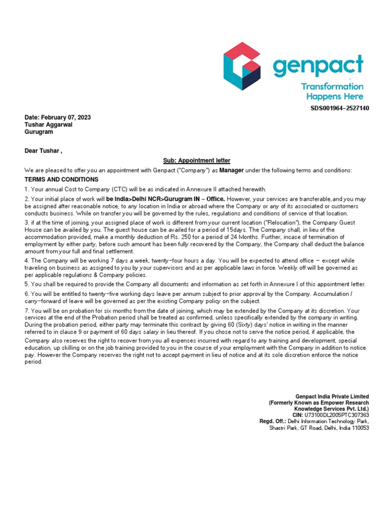 15P31A1225_TUSHAR AGGARWAL_GENPACT | PDF