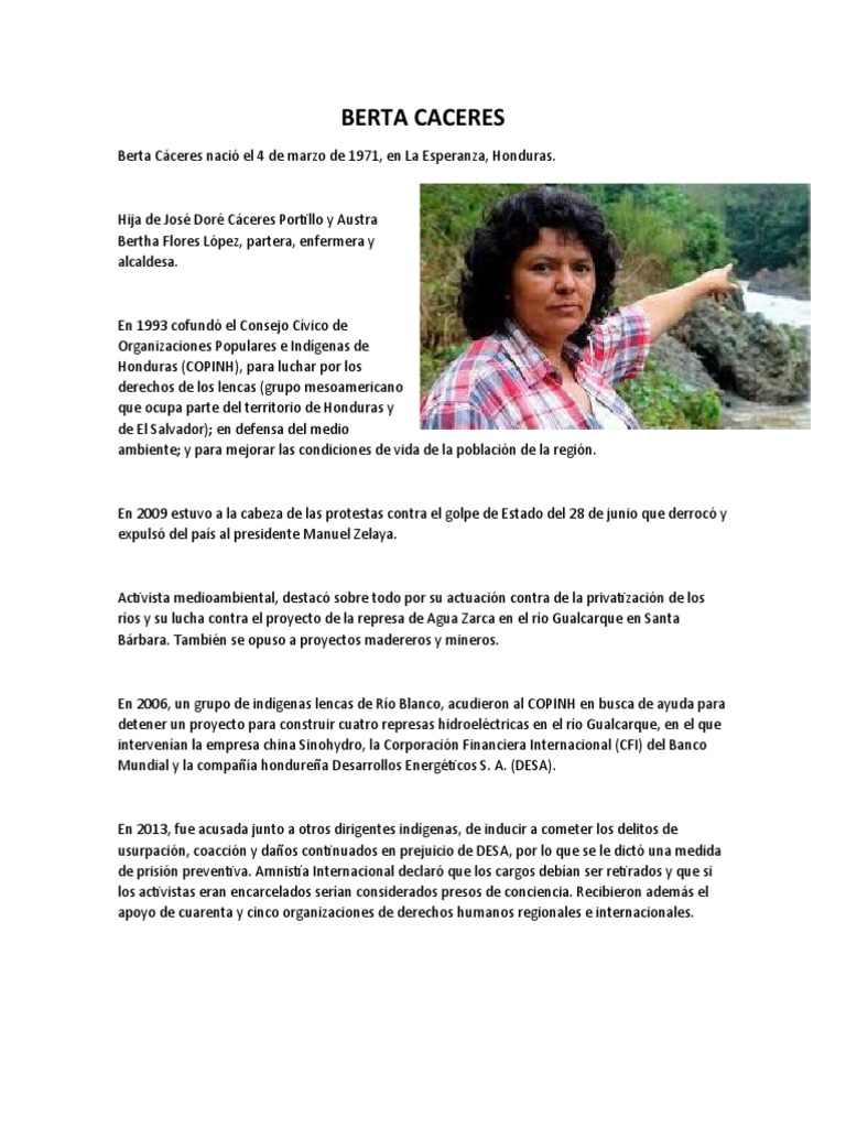 Berta Caceres | PDF | Ciencias sociales