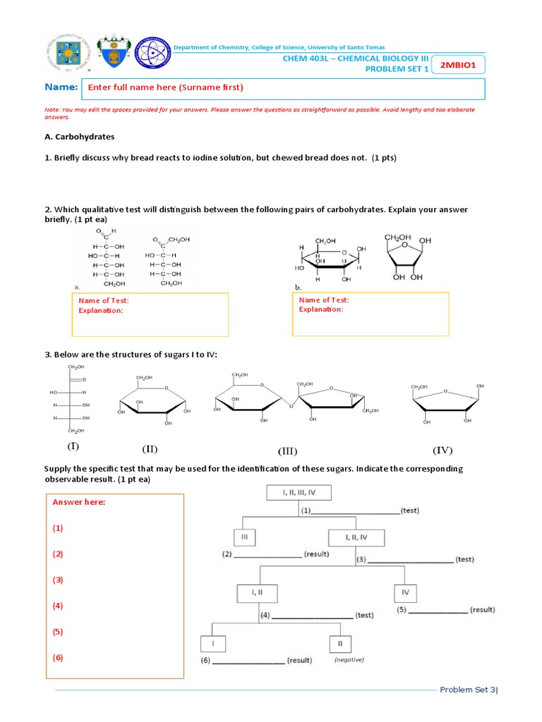 Problem Set | PDF | Dna | Chemical Reactions