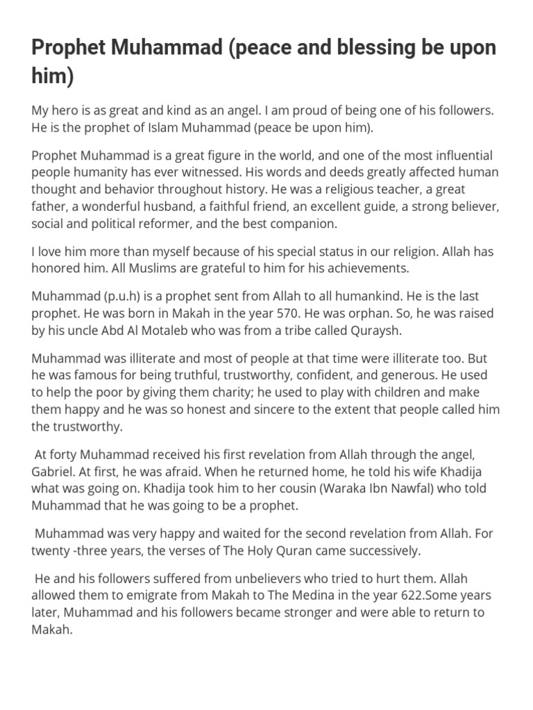 Prophet Muhammad | PDF