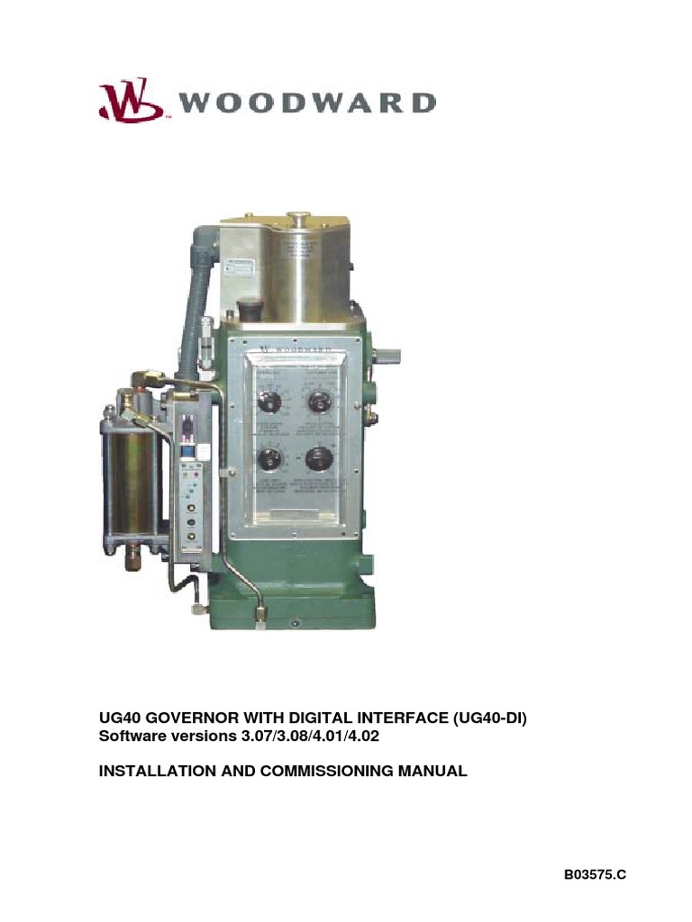 Ug40 Governor With Digital Interface (Ug40-Di) Software Versions 3.07 ...