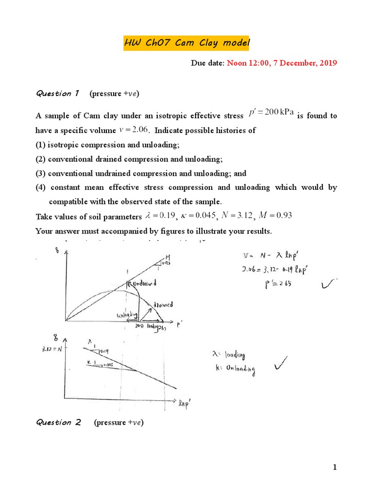 HW_Ch07_Cam Clay | PDF