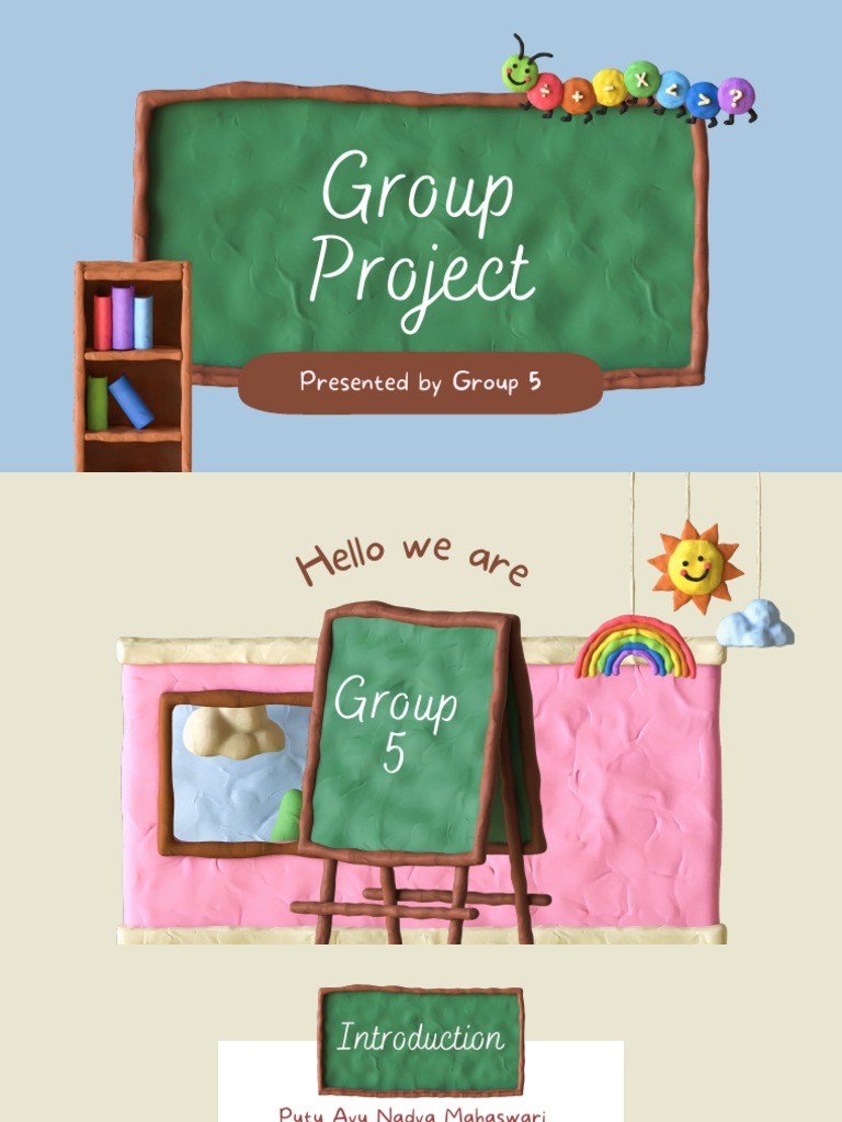 Green Blue Cute 3D Group Project Classroom School Education ...