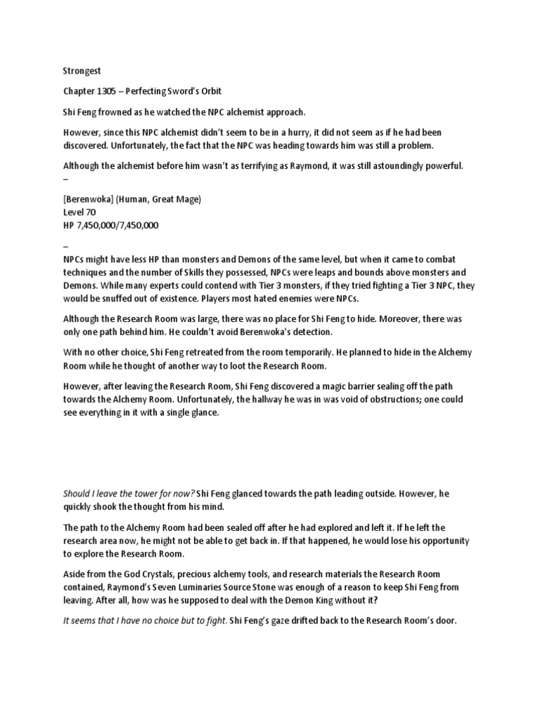 Defeating the Fallen Alchemist Berenwoka | PDF