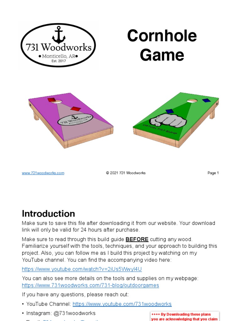 Cornhole Board DIY Build Guide | PDF | Woodworking | Secondary Sector ...