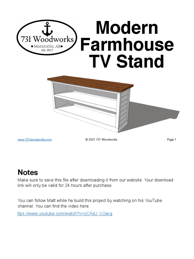 Moderm Farmhouse TV Stand | PDF