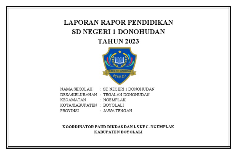 Cover Rapor Pendidikan | PDF