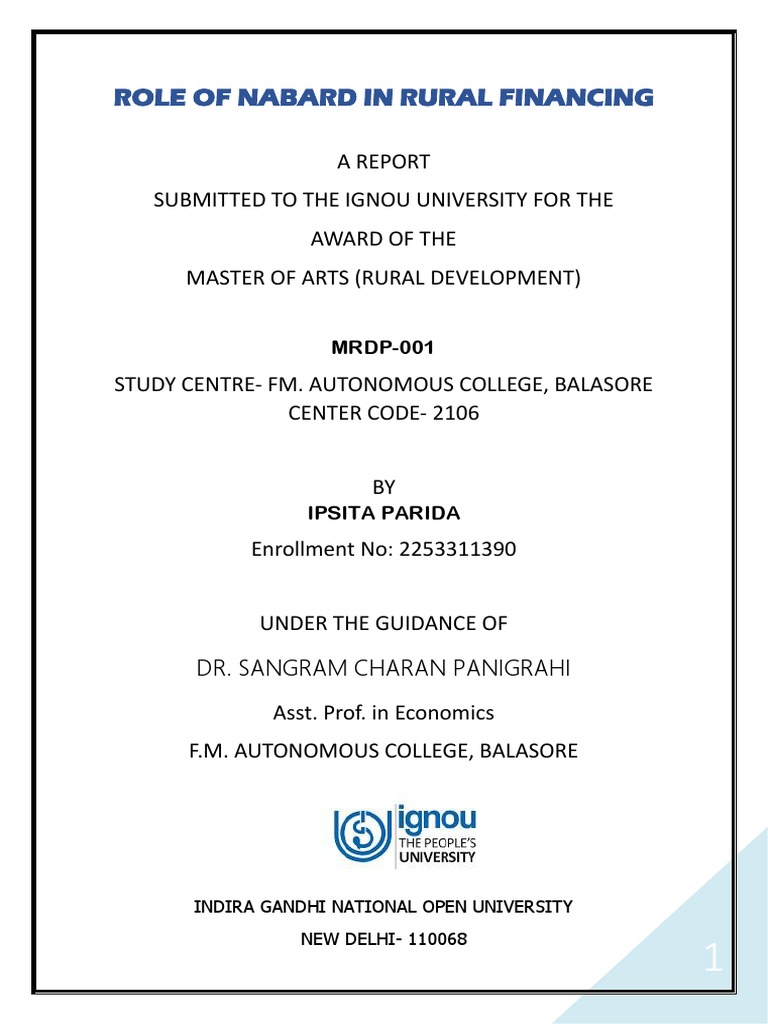Role of Nabard in Rural Financing | PDF | Social Science