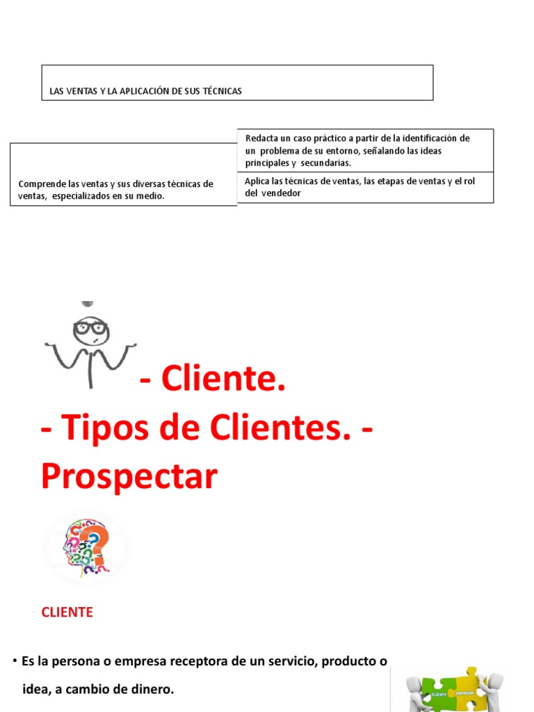 5 CLASE VENTAS- CLIENTE, TIPOS DE CLIENTES, PROSPECTO | PDF | Cliente ...