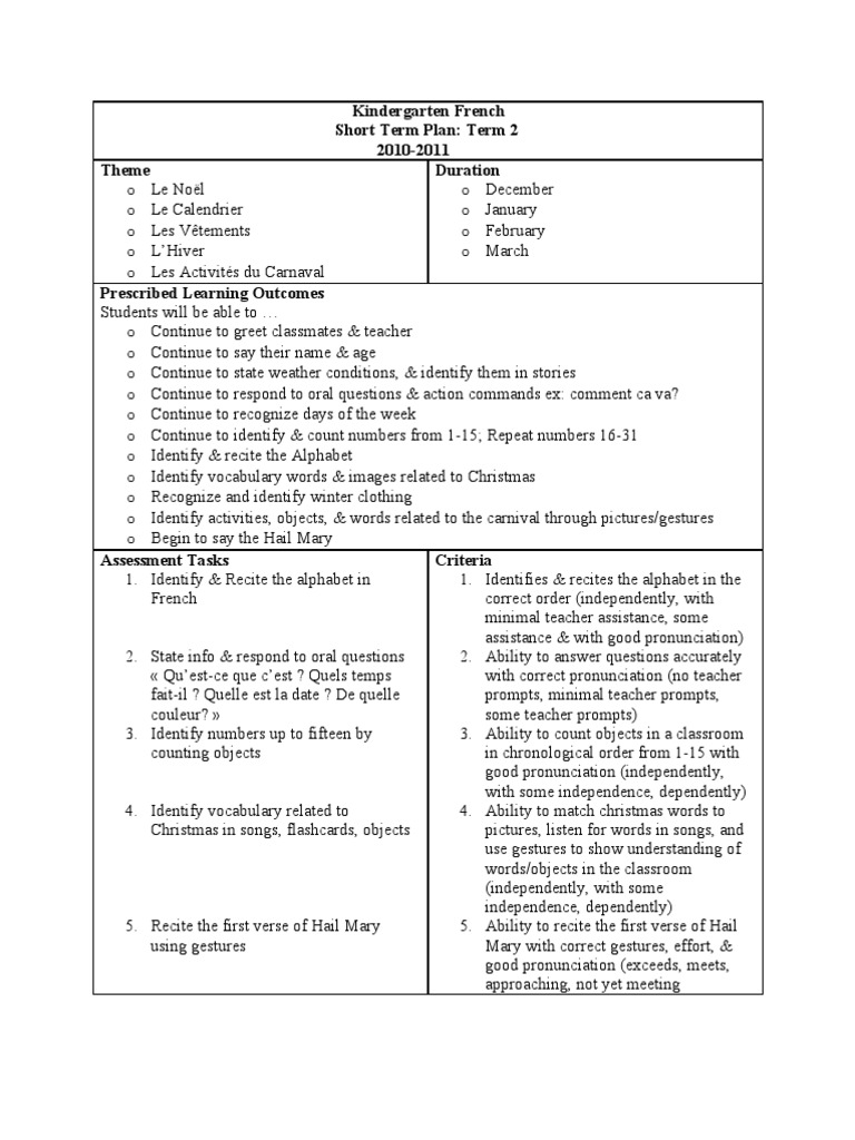 Short Term Plan Template | PDF | Vocabulary | Reading Comprehension