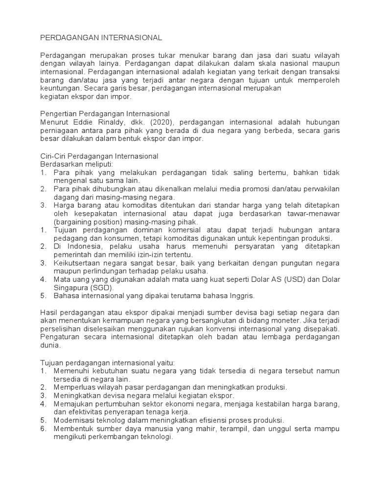 Panduan Lengkap Perdagangan Internasional | PDF