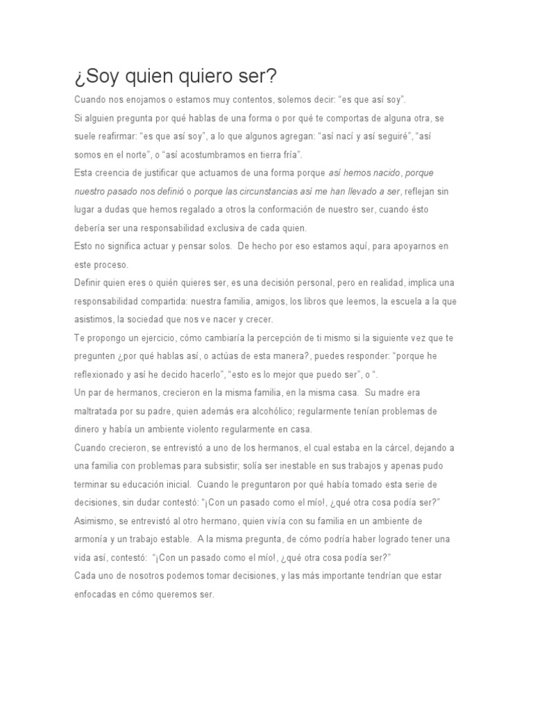 3.2 Soy Quien Quiero Ser | PDF