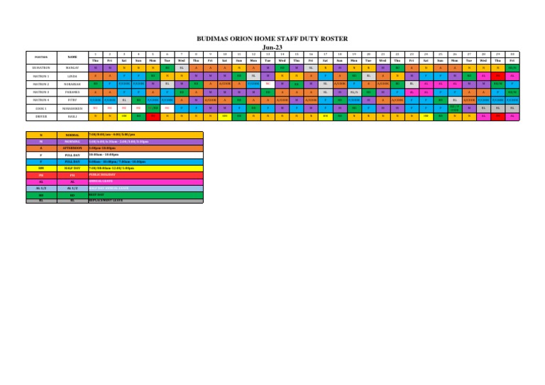 Duty Roster 2023 - Month of June - 3052023 - 1 | PDF