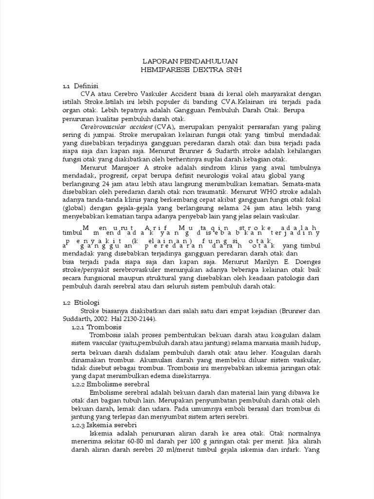PDF LP Stroke Hemiparese Dextra - Compress | PDF