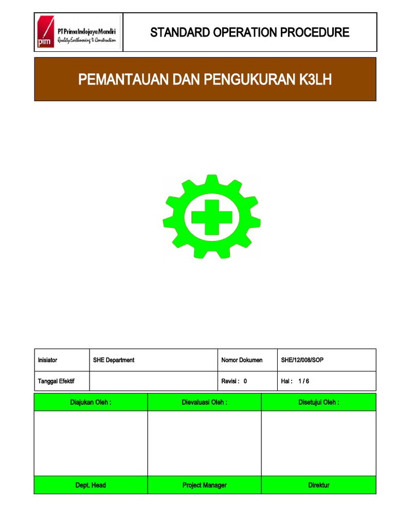SHE SOP Pemantauan Dan Pengukuran K3LH | PDF