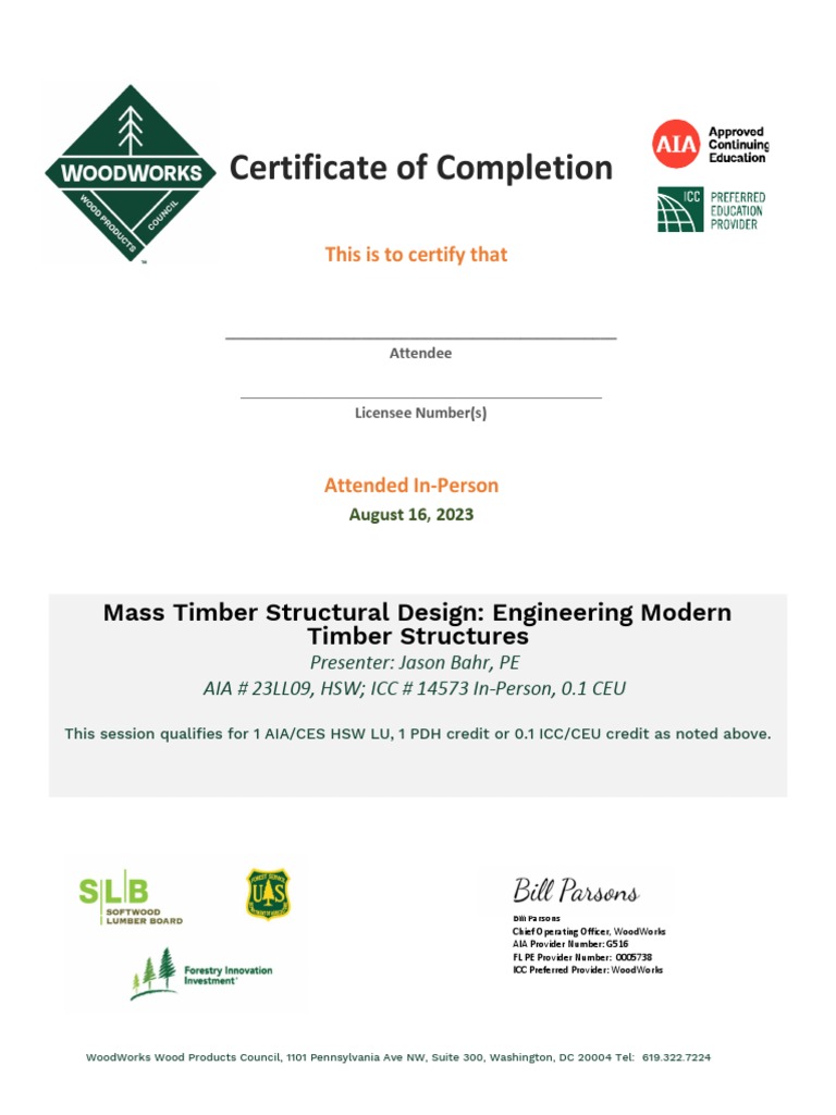 2023 0816 Woodworks Certificate 8.16.2023 | PDF