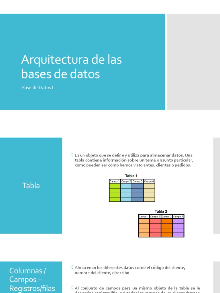 Arquitectura de Las Base de Datos | PDF | Bases de datos | Ciencias de la Información