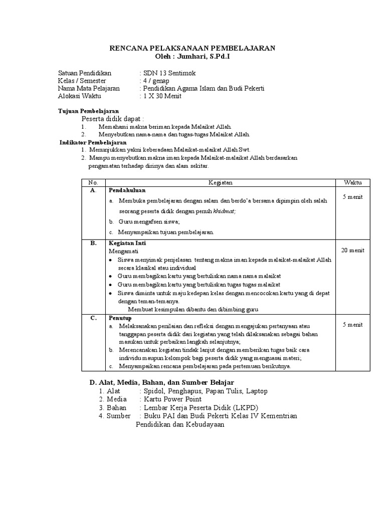 RPP Kls 4 SMTR 2 | PDF | Karier & Perkembangan | Sains & Matematika