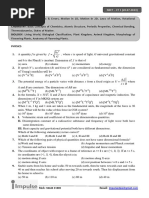 Physics Class11 PYQ Worksheet JEE NEET | PDF | Acceleration | Velocity