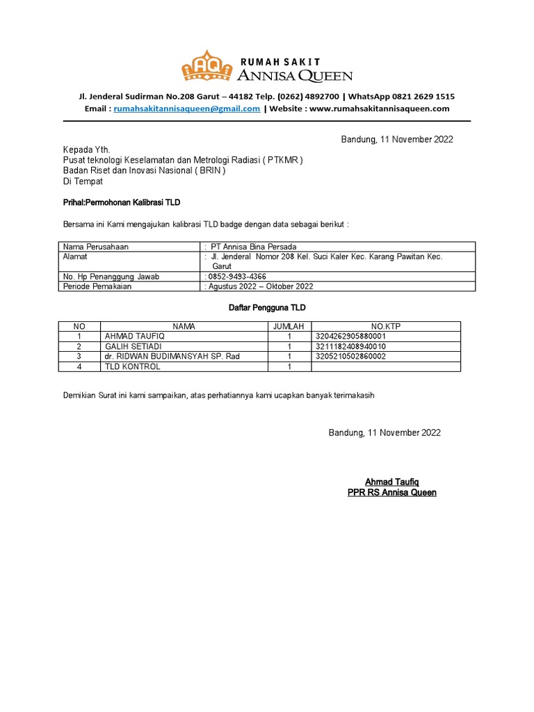 Surat Permohonan TLD | PDF