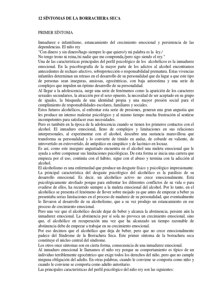 12 Síntomas de la Borrachera Seca | PDF | Relaciones personales ...