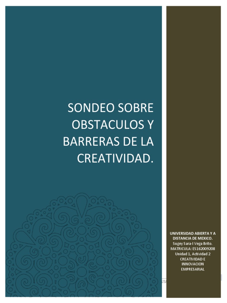 Gcie U1 A2 Suvb | PDF | Creatividad | Temor