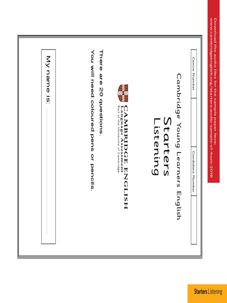 Starters Listening Sample Test | PDF | Language Arts & Discipline