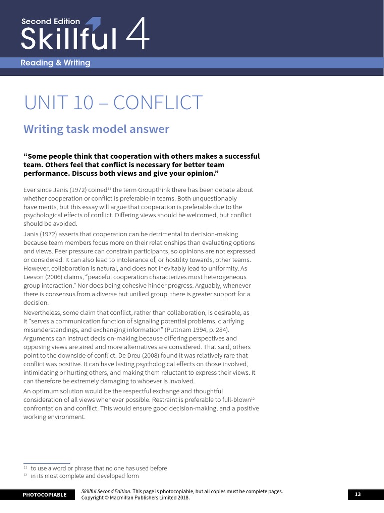 Sk2e - Level 4 - Unit 10 - Writing Model Answer | PDF | Career & Growth ...