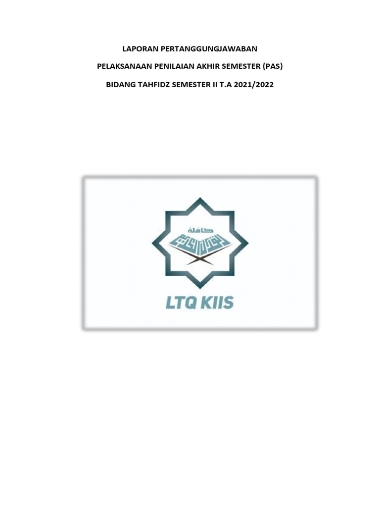 Laporan PAS Tahfidz KIIS | PDF