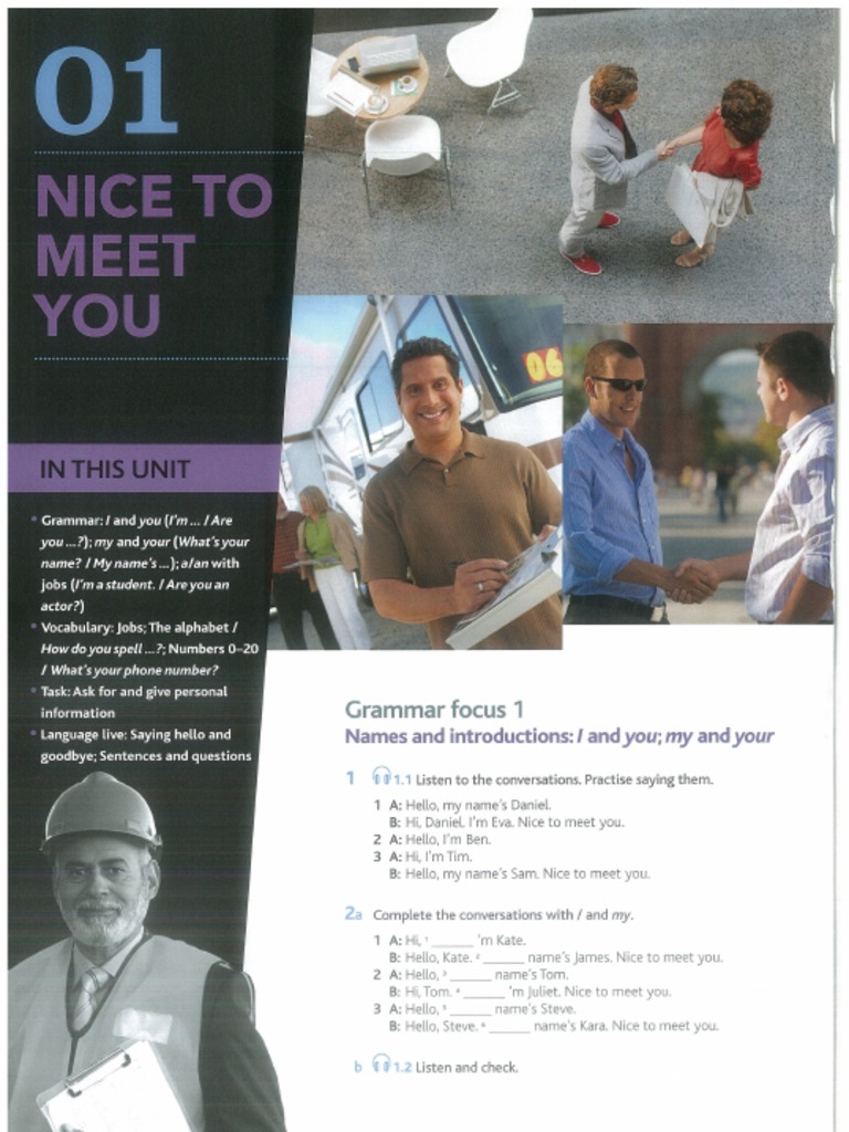 Cutting Edge Starter Student's Book Unit 1 | PDF