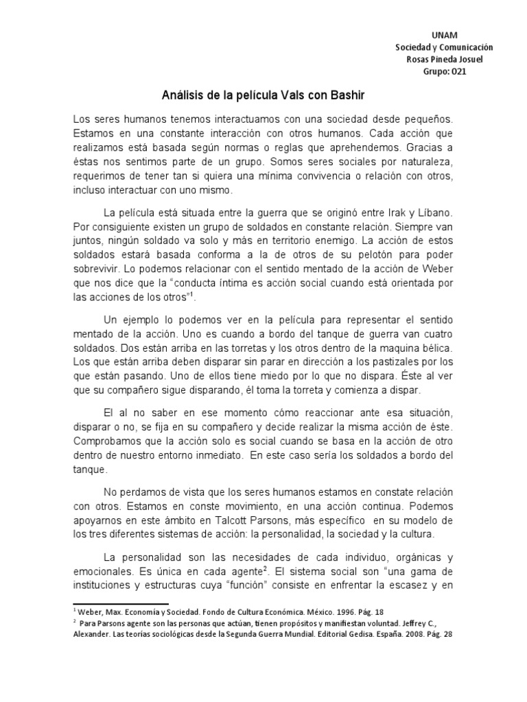 Análisis de La Película Vals Con Bashir | PDF