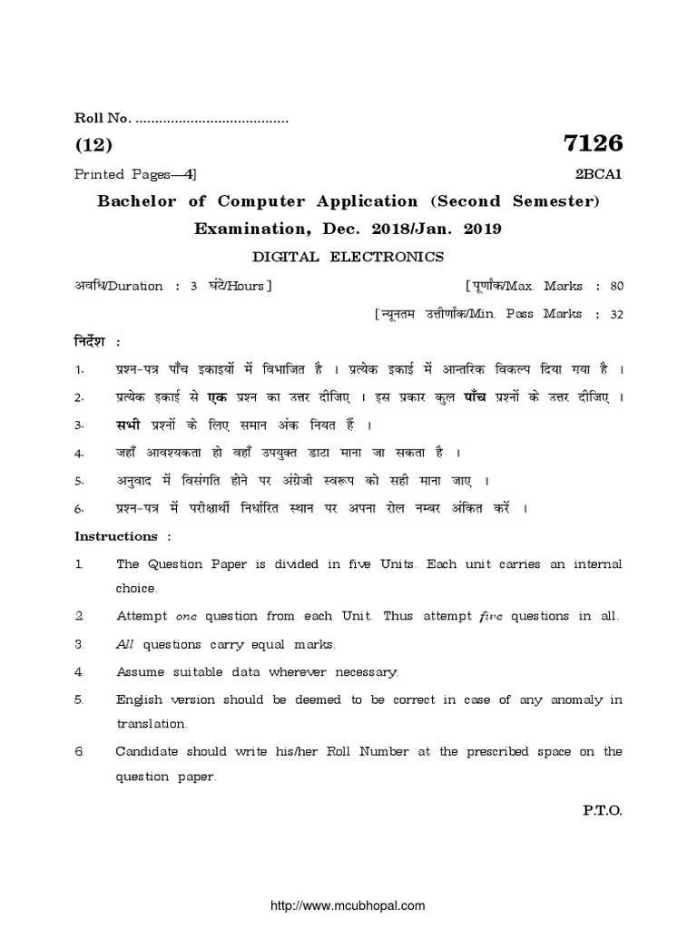 Digital Electronics Exam Paper 2018 | PDF | Electronic Engineering ...