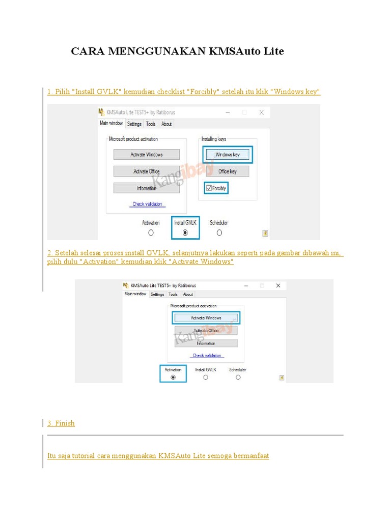 CARA MENGGUNAKAN KMSAuto Lite | PDF