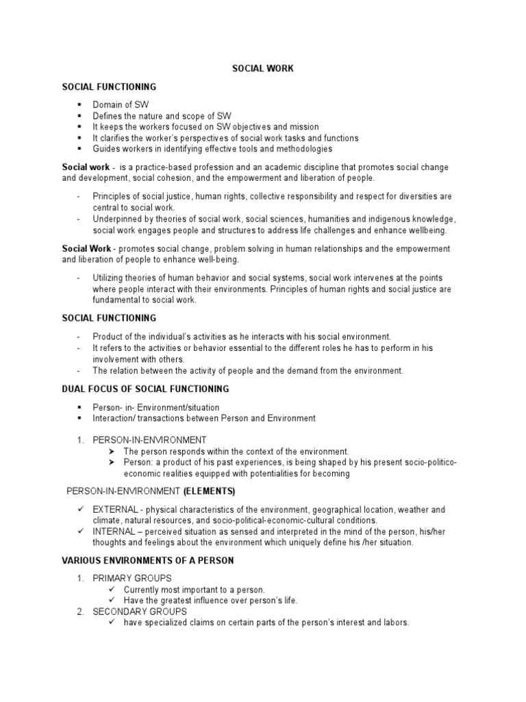 Sw1 (Social Work) | PDF