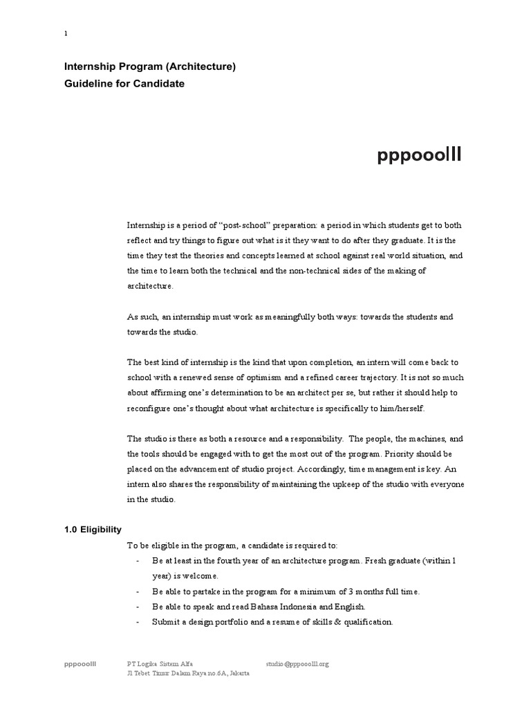 Architecture Internship Guide | PDF | Career & Growth | Business
